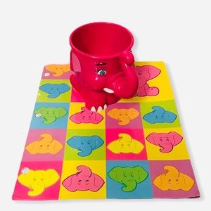 Other | Hot Pink Plastic Elephant Mug Folder | Poshmark